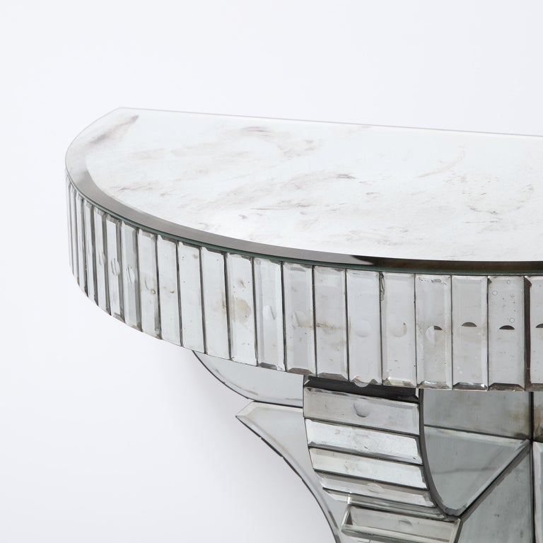 Sculptural Hollywood Regency Reverse Etched Beveled Antique Mirror ...