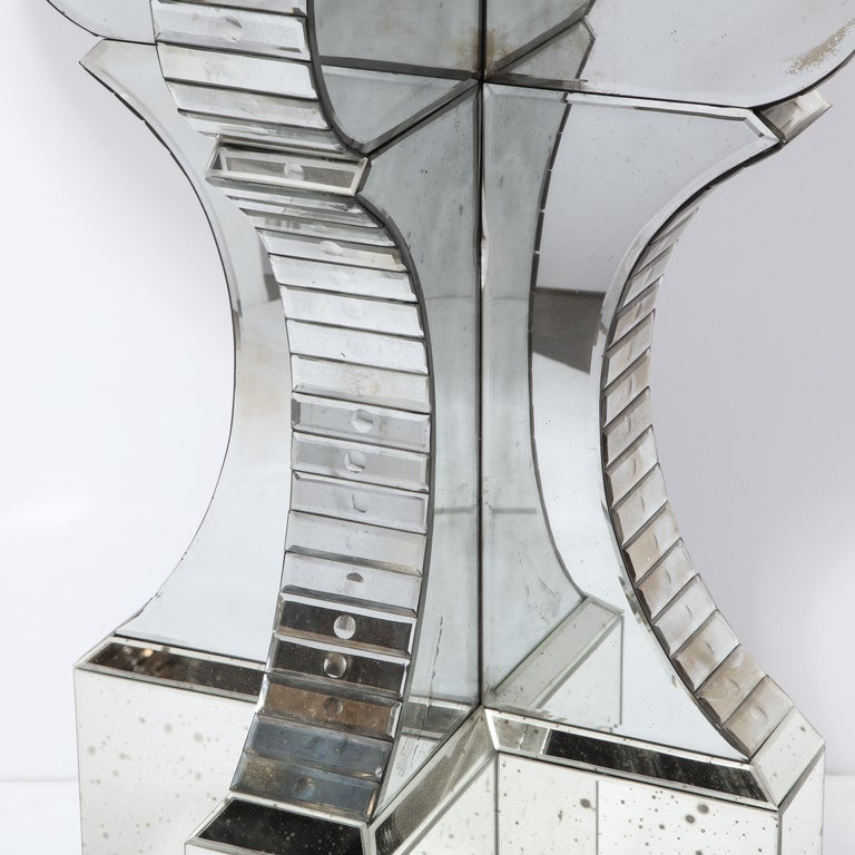 Sculptural Hollywood Regency Reverse Etched Beveled Antique Mirror ...