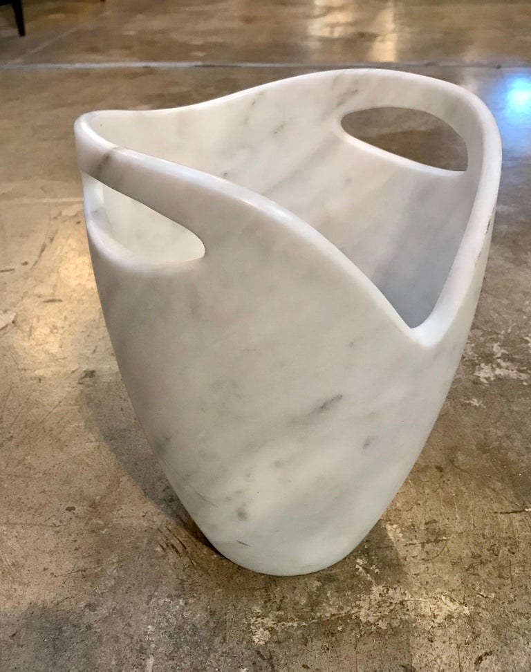 Sculptural Ice Bucket in Carrara Marble, Italy For Sale at 1stDibs