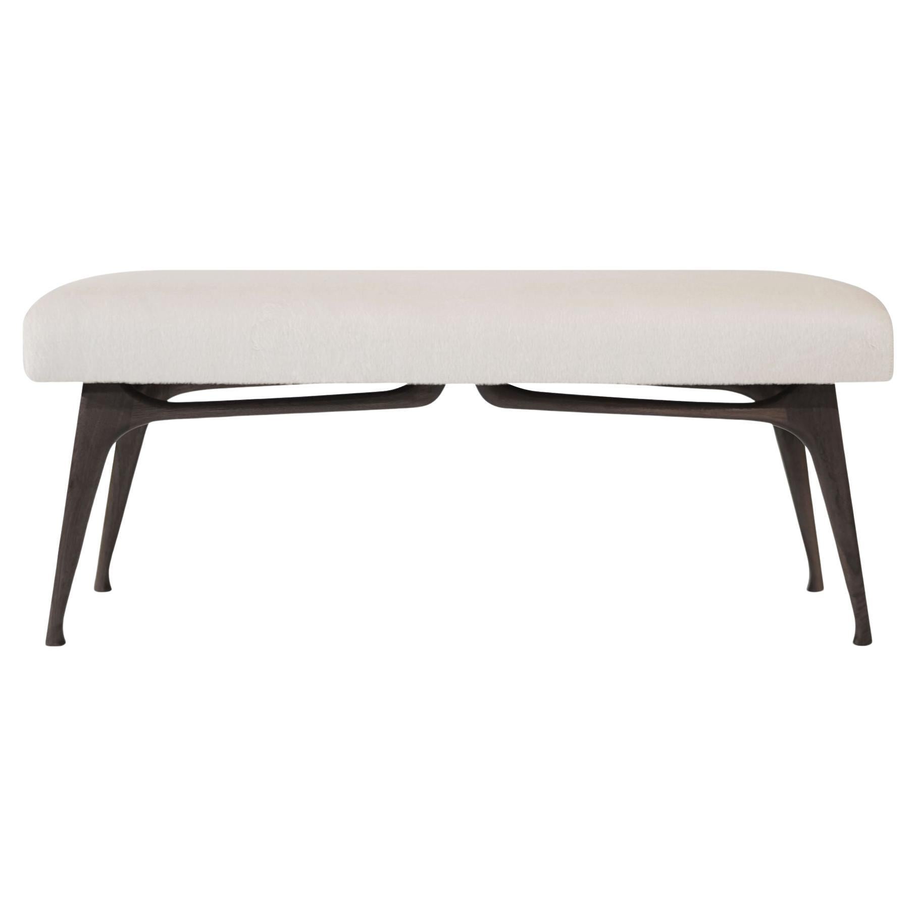 Sculptural ICO Bench Series 72 in Special Walnut For Sale at 1stDibs