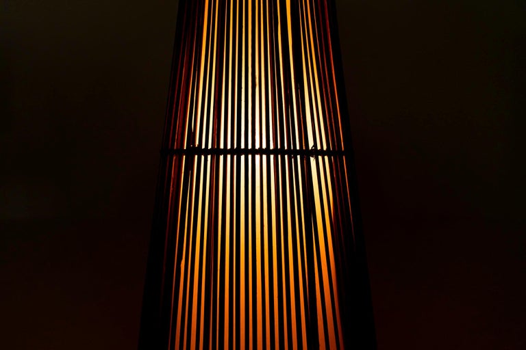 Sculptural Kobe Floor Lamp in Bamboo and Canvas, France 1980s For Sale ...