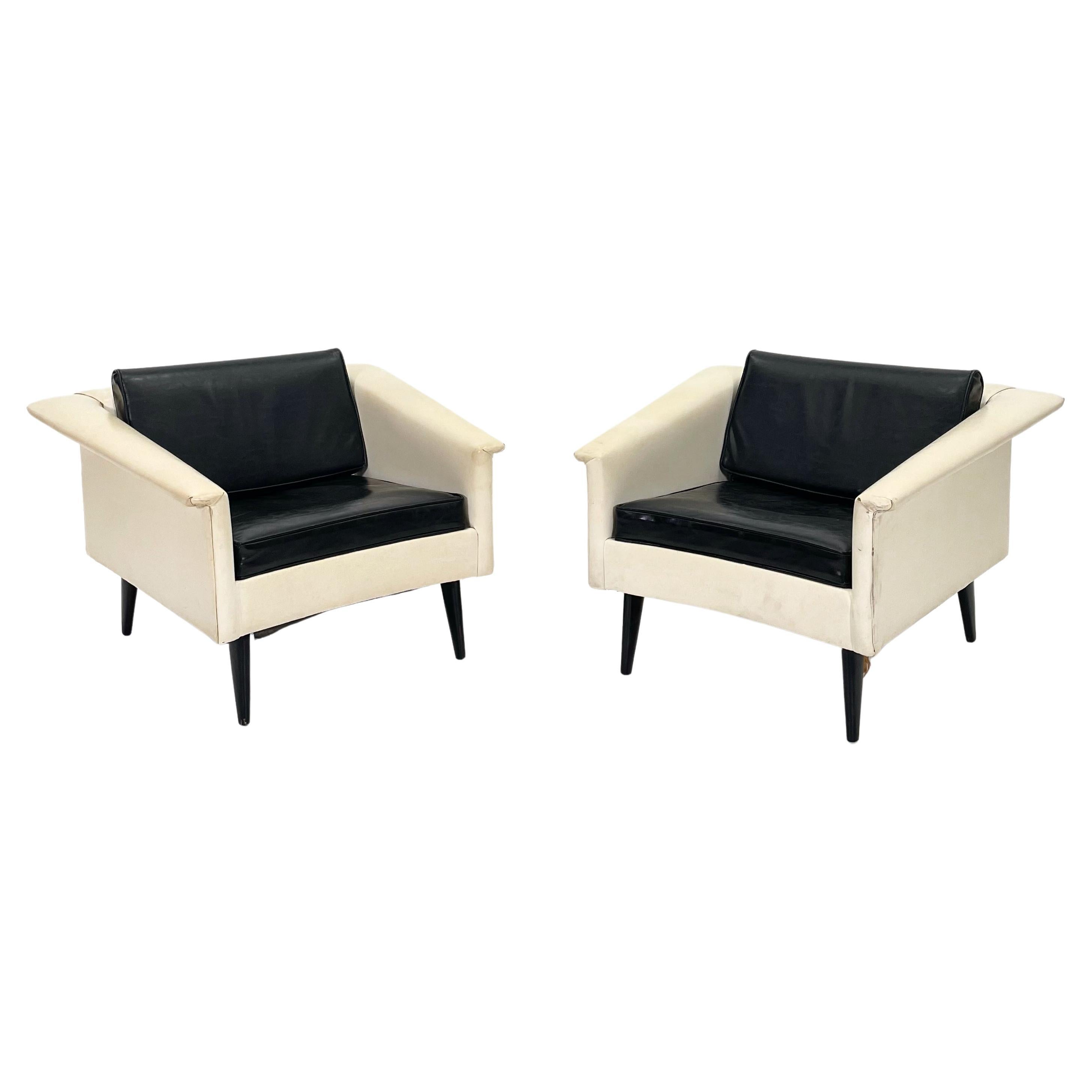 Sculptural Gio Ponti Style Lounge Chairs at 1stDibs