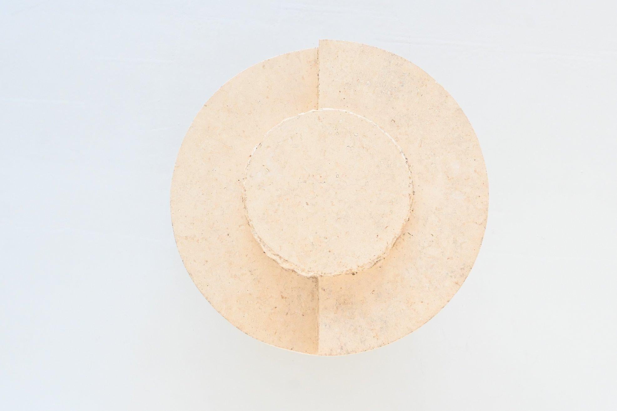 Sculptural Mactan Stone Round Coffee Table Belgium, 1970 at 1stDibs