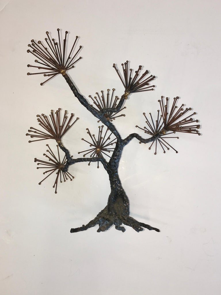Sculptural Metal Tree Signed "Alanis" For Sale at 1stDibs