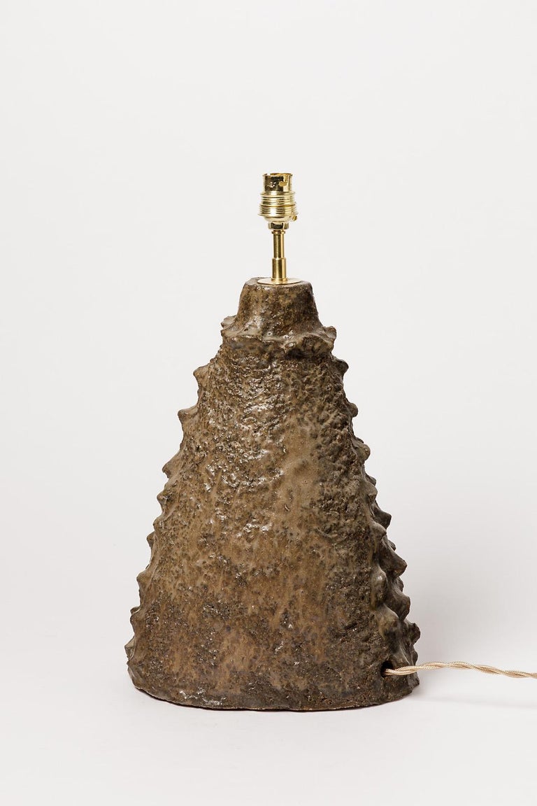 Sculptural Midcentury Design Brown Ceramic Table Lamp by Viot 1975 For ...