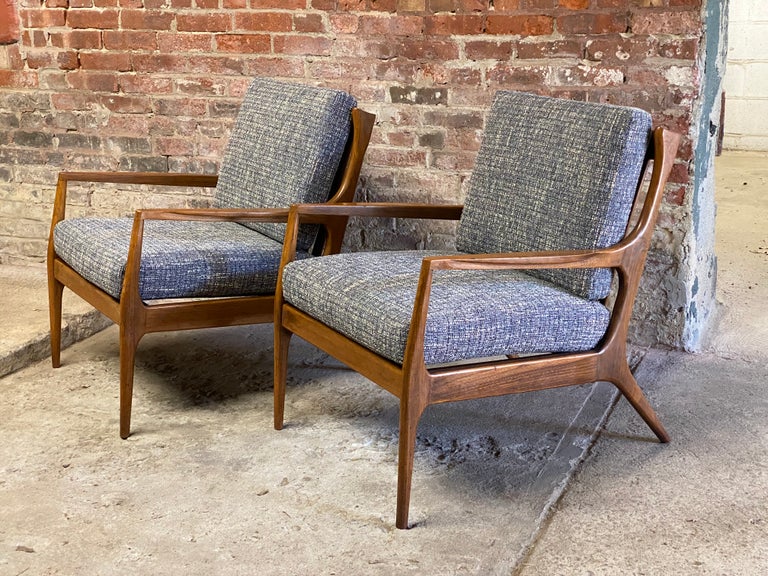 Sculptural Mid-Century Modern Armchairs, a Pair For Sale at 1stDibs