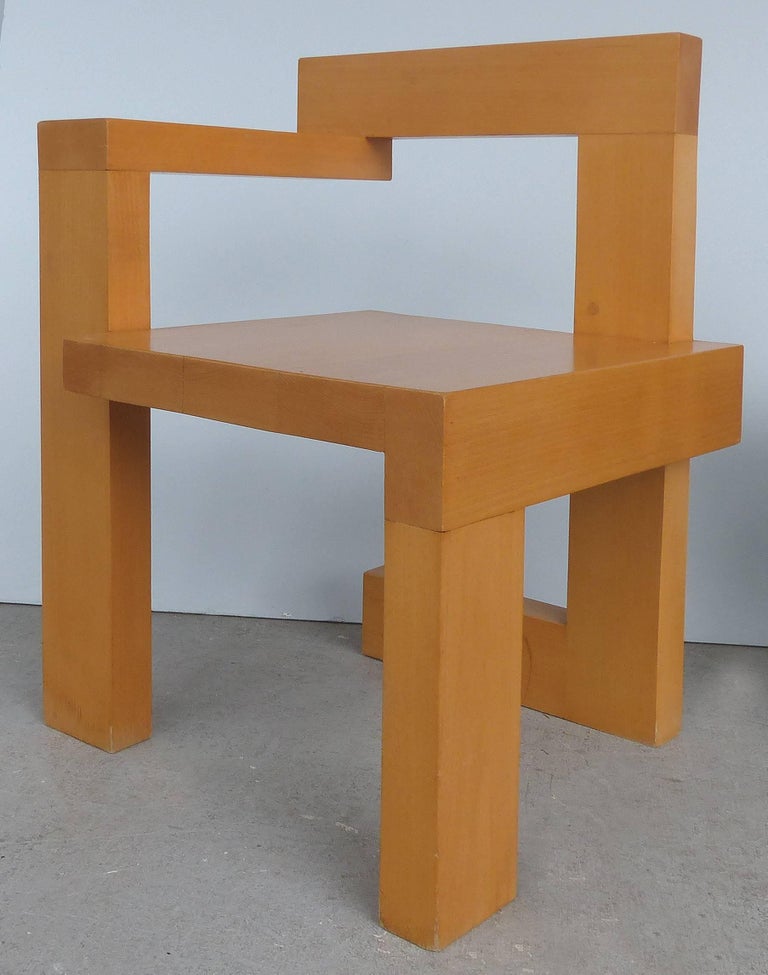 Sculptural Modern Constructivist Chair Custom Made after Gerrit ...