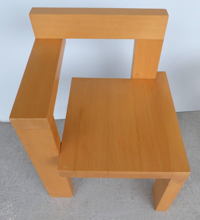 Sculptural Modern Constructivist Chair Custom Made after Gerrit ...