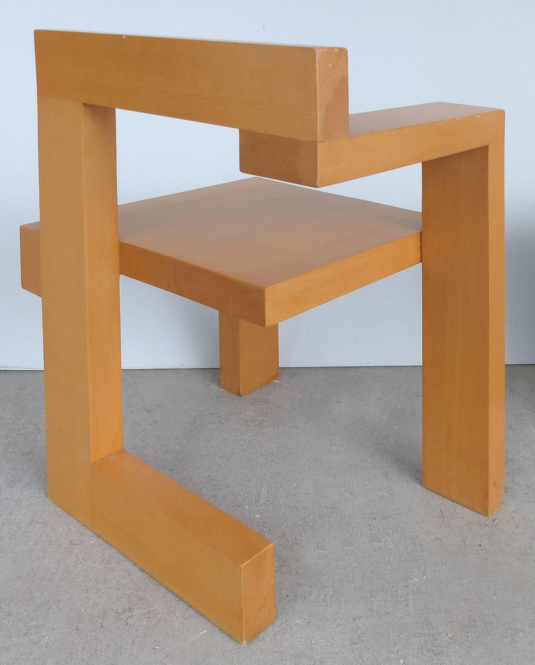 Sculptural Modern Constructivist Chair Custom Made after Gerrit ...