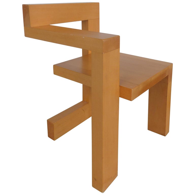 Sculptural Modern Constructivist Chair Custom Made after Gerrit ...
