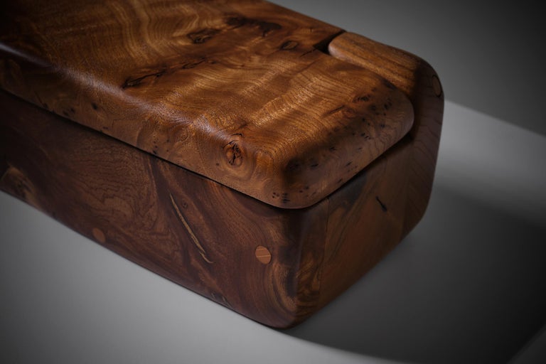 Sculptural Olive Wooden Box, France 1970s For Sale at 1stDibs
