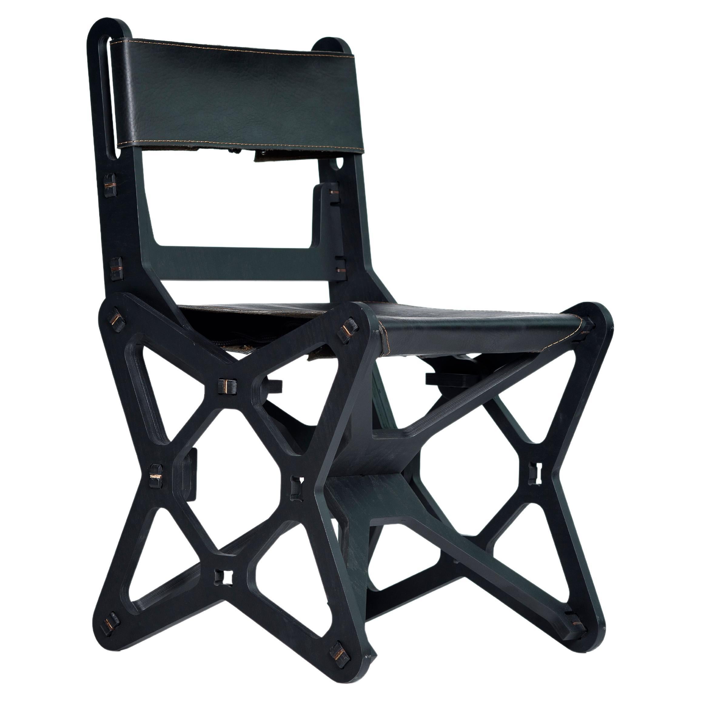 Sculptural engineered complex 'Stack' bar stool For Sale at 1stDibs