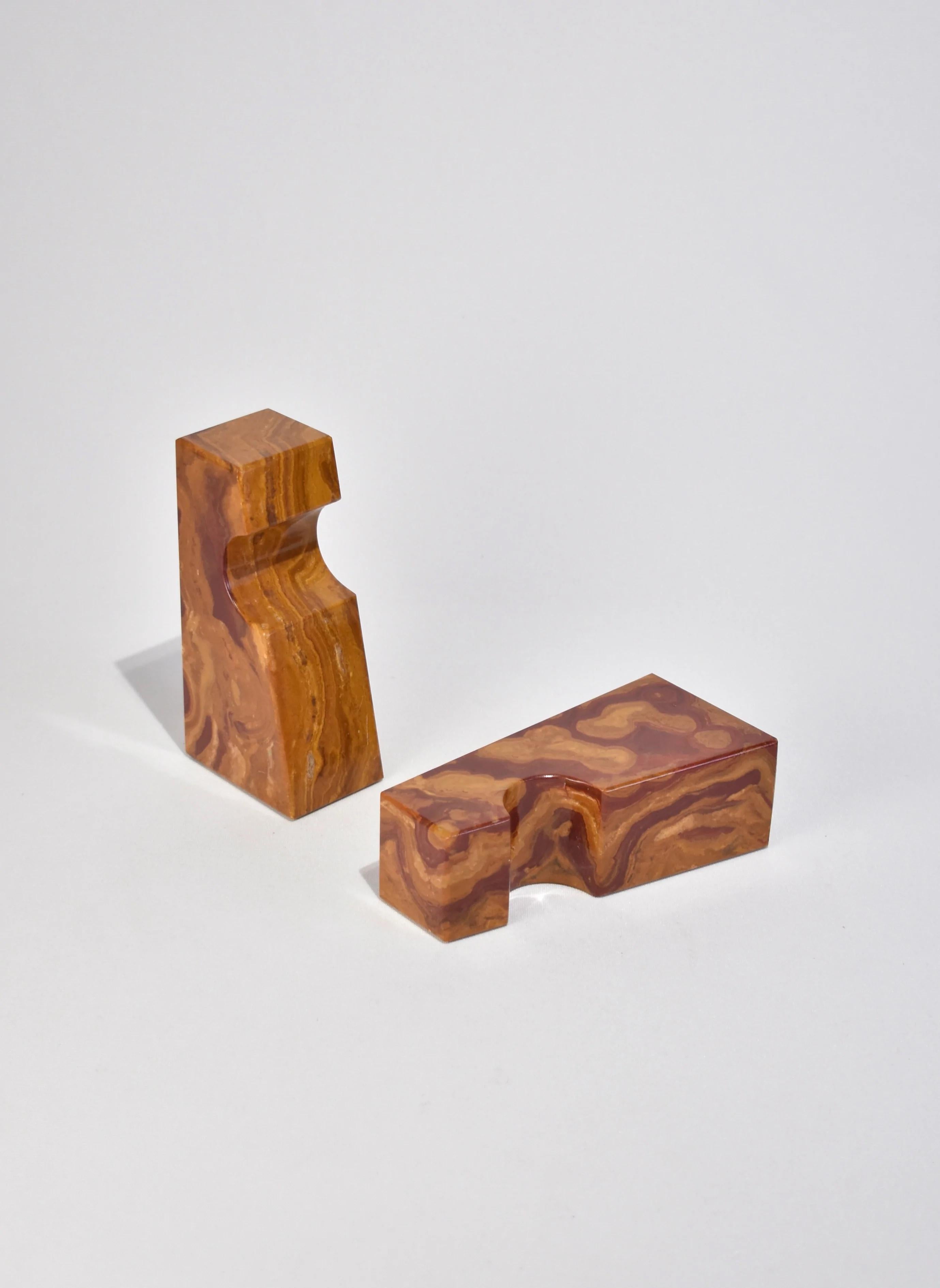 Sculptural Onyx Bookends at 1stDibs