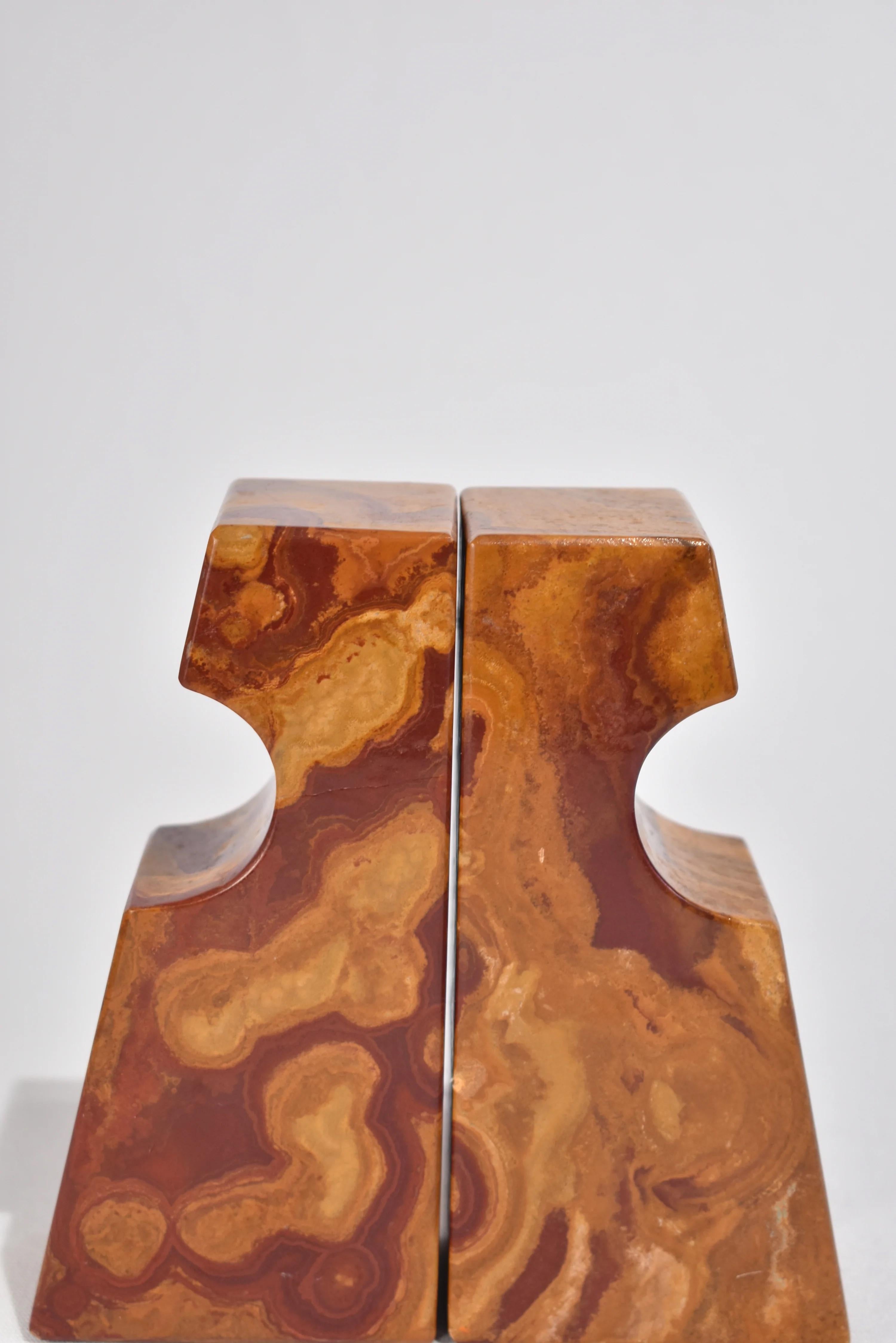 Sculptural Onyx Bookends at 1stDibs