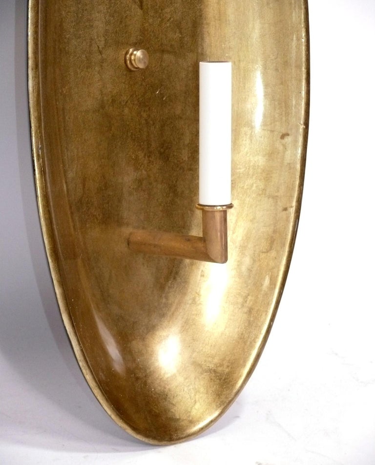 Sculptural Oval giltwood Sconce For Sale at 1stDibs