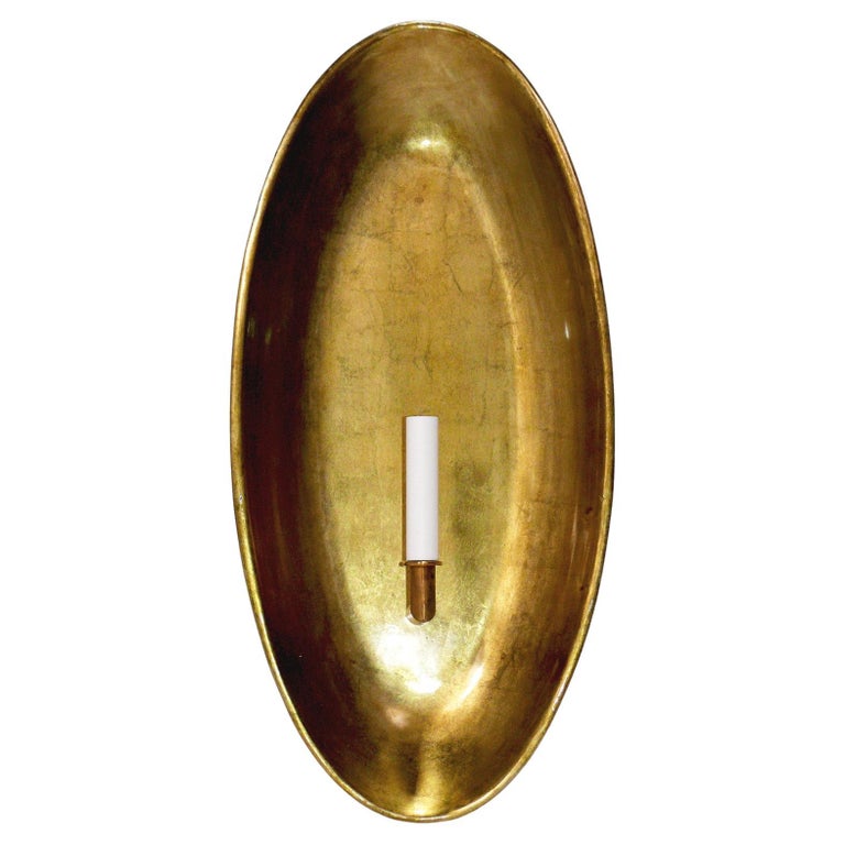 Sculptural Oval giltwood Sconce For Sale at 1stDibs