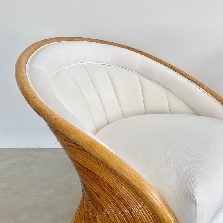 Sculptural Pair of Pencil Reed Club Chairs, 1970s For Sale at 1stDibs