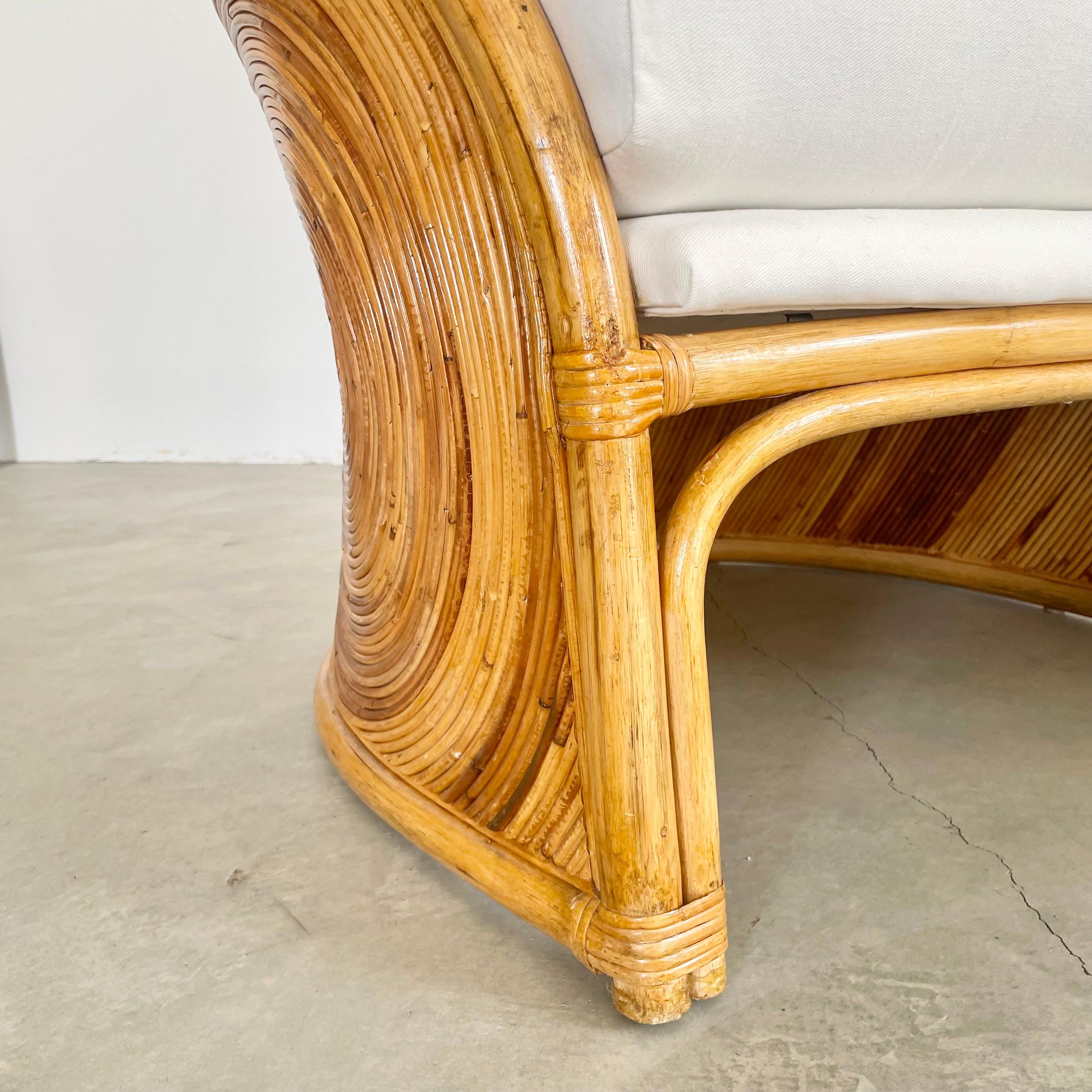 Sculptural Pair of Pencil Reed Club Chairs, 1970s at 1stDibs