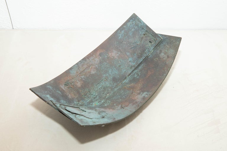 Sculptural Patinated Iron Bowl For Sale at 1stDibs