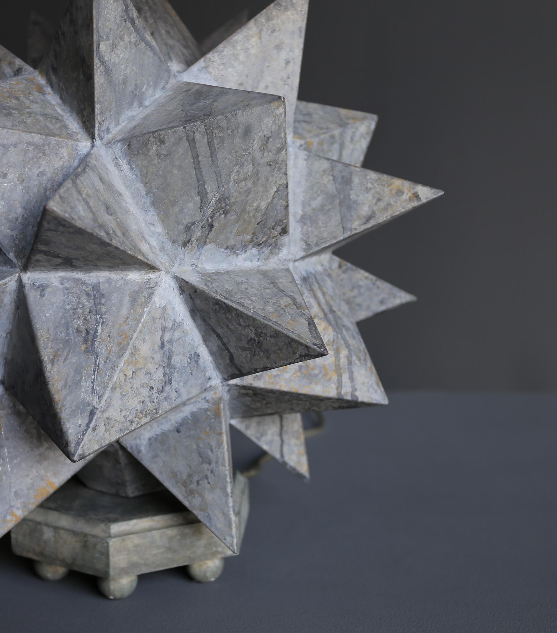 Sculptural Patinated Metal Table Lamp, circa 1970 at 1stDibs