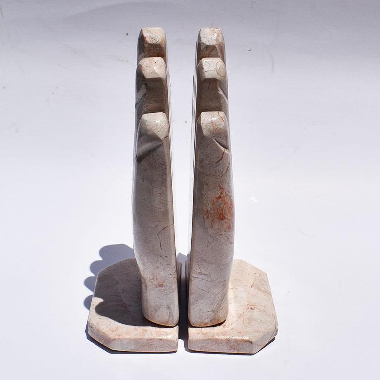 Sculptural Pink Marble Stone Hand Bookends, a Pair at 1stDibs | pink ...