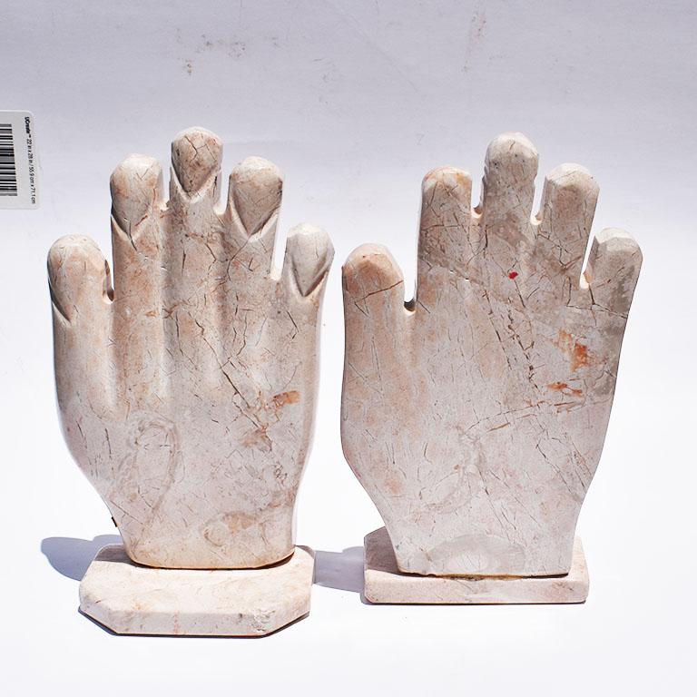 Sculptural Pink Marble Stone Hand Bookends, a Pair at 1stDibs | pink ...