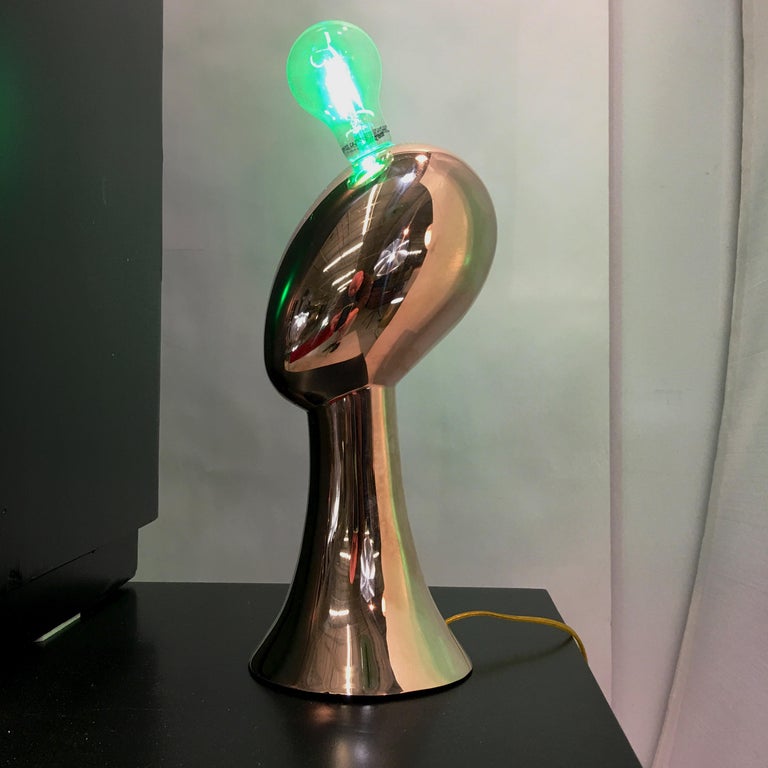 Abstract Bust Lamp in Polished Bronze For Sale at 1stDibs