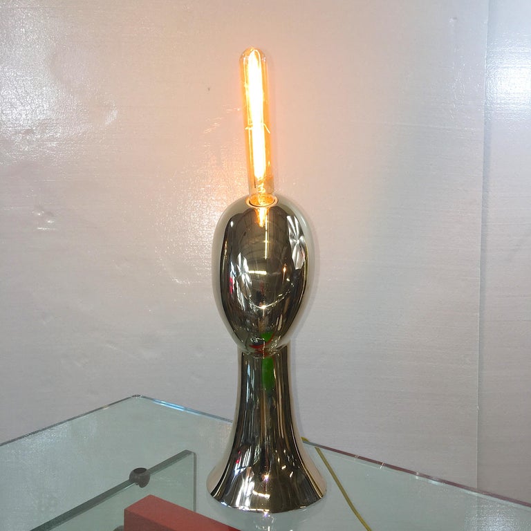 Abstract Bust Lamp in Polished Bronze For Sale at 1stDibs