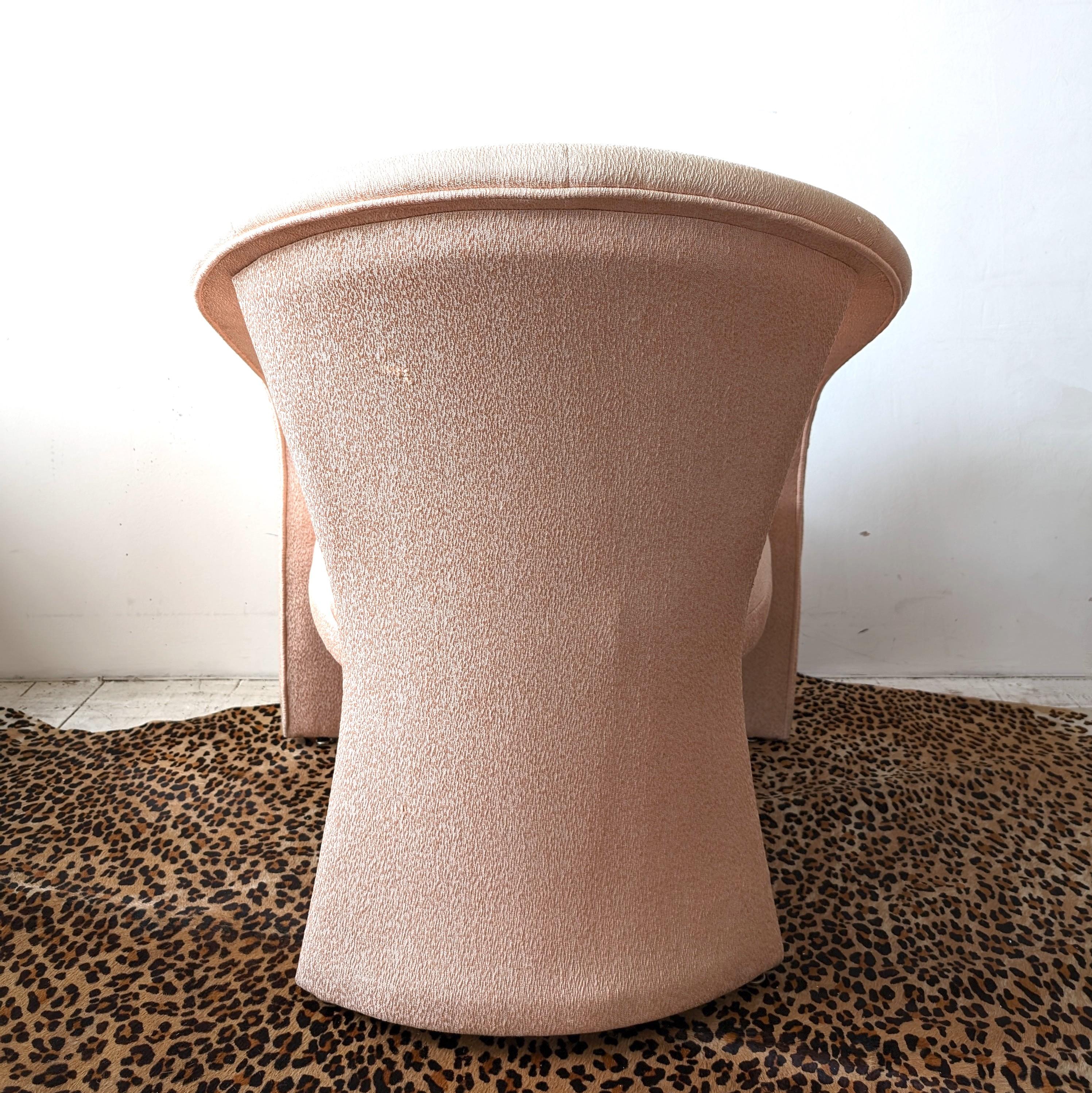 Sculptural postmodern pink lounge chair, Marge Carson for Carson ...