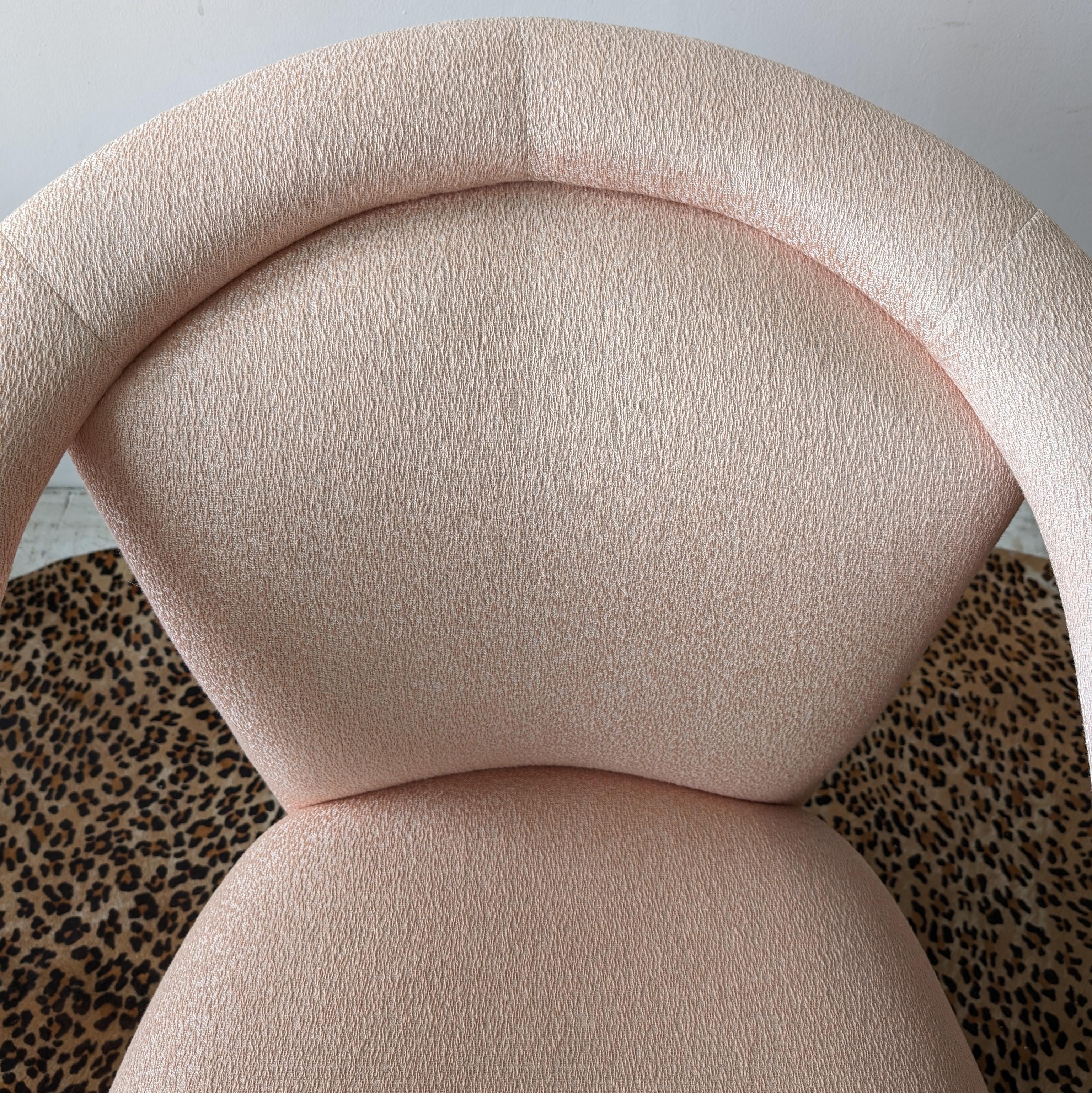 Sculptural postmodern pink lounge chair, Marge Carson for Carson ...