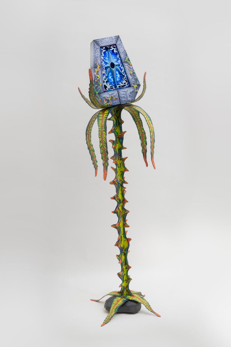 Sculptural Printed Aluminum Floor Lamp with Molded Glass by Ryan Decker ...