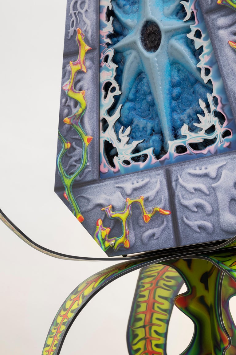 Sculptural Printed Aluminum Floor Lamp with Molded Glass by Ryan Decker ...