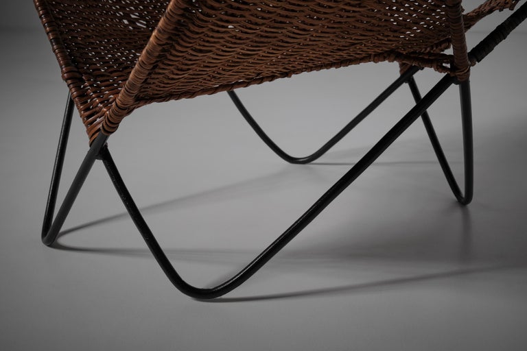 Sculptural Rattan Butterfly Chair, France 1960s at 1stDibs