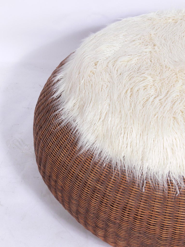Sculptural Rattan Ottoman at 1stDibs