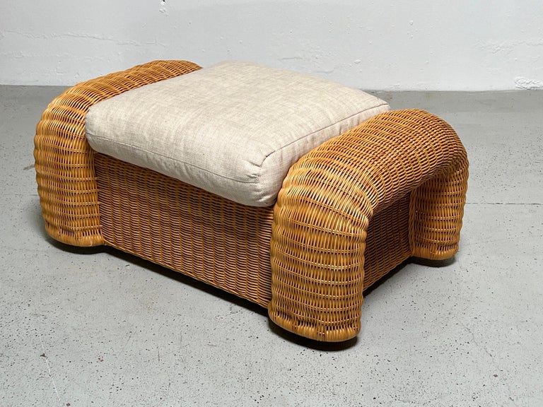 Sculptural Rattan Oversized Chair and Ottoman by Preview For Sale at ...