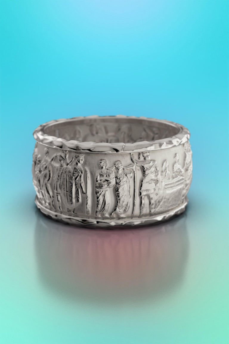 Customizable Sculptural Ring, Ancient Style Solid Gold Ring, 14k Gold ...