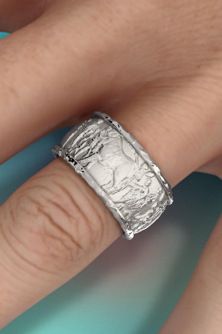 Customizable Sculptural Ring, Ancient Style Solid Gold Ring, 14k Gold ...