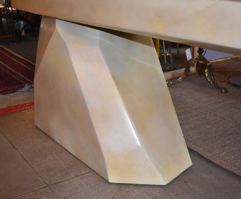 Sculptural Rock Design Parchment Console Table at 1stDibs