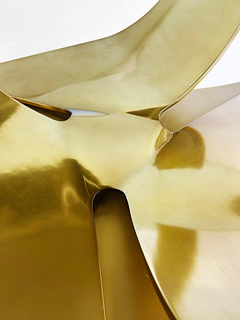 Sculptural Ron Seff Bronze "Coronet" Coffee Table 1980s with Glass Top ...