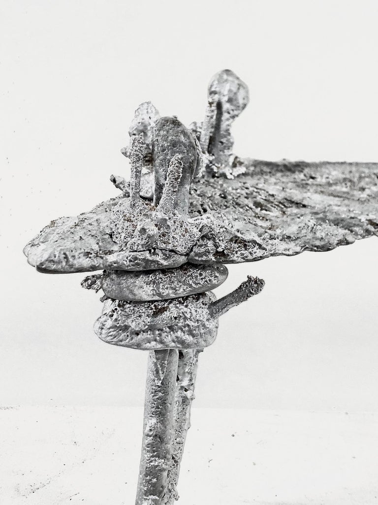 Sculptural Side Table in Pewter and Aluminum Metal 21st Century by ...