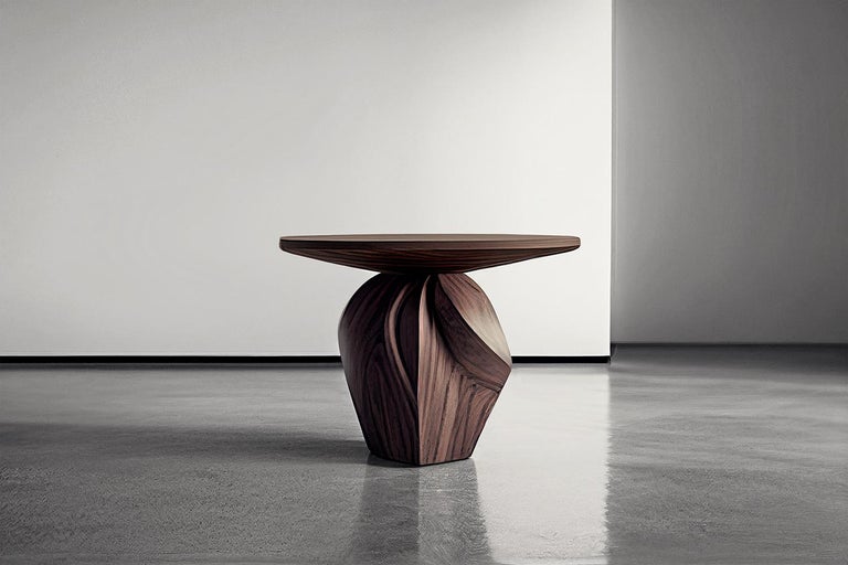 Sculptural Side Table Made of Walnut Wood, Nightstand, Auxiliary Table ...