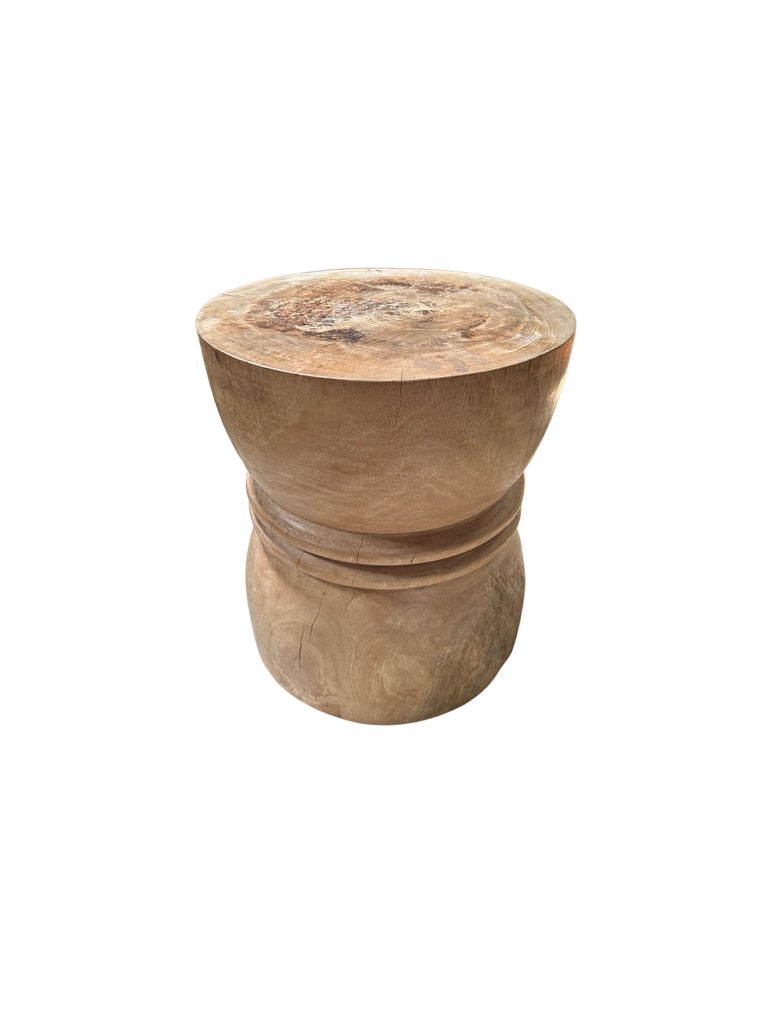 Sculptural Side Table / Stool Solid Mango Wood For Sale at 1stDibs