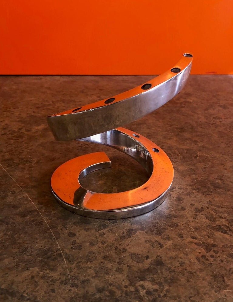 Sculptural Silver Plated Coiled Candle Holder by Bertil Vallien for ...