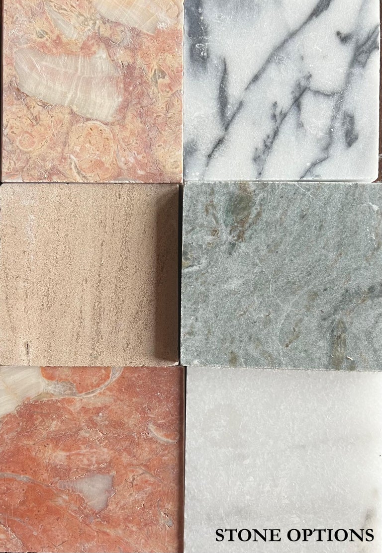 Sculptural Solid Stone Desk / Console with Wave Feet Reminiscent of ...