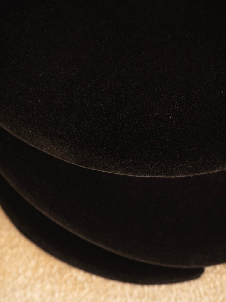 Sculptural Spiral Ribbon Chair in Black Mohair Attributed to Jaymar For ...
