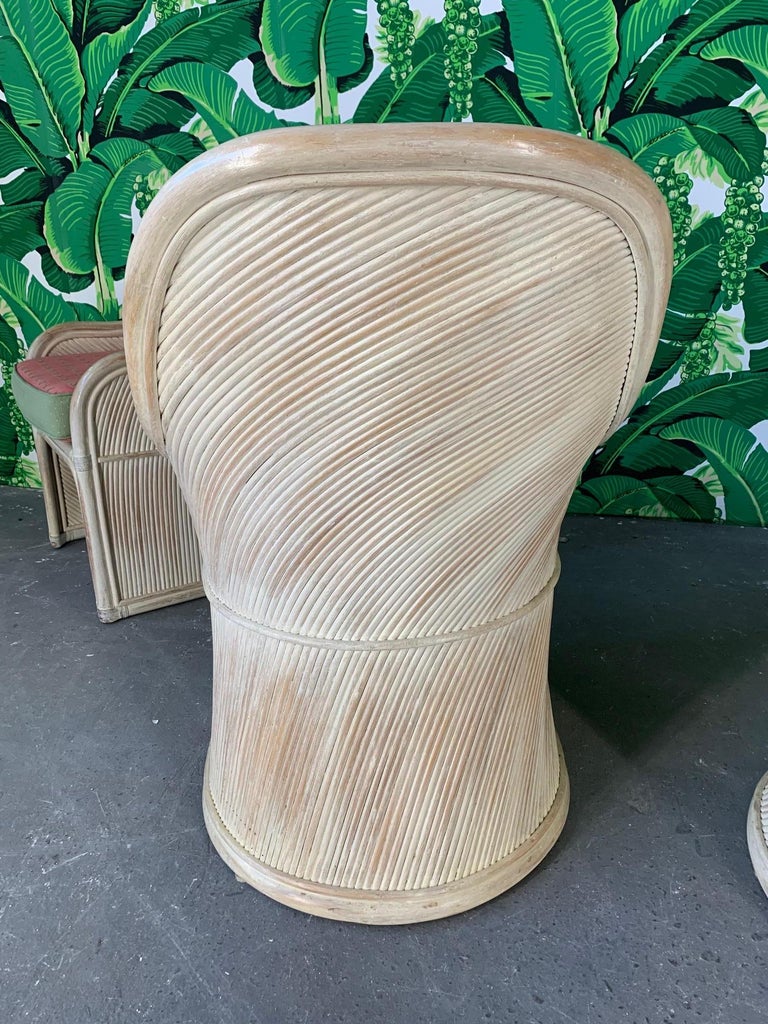 Sculptural Split Reed Rattan Dining Chairs by Henry Link - Set of 4 at ...