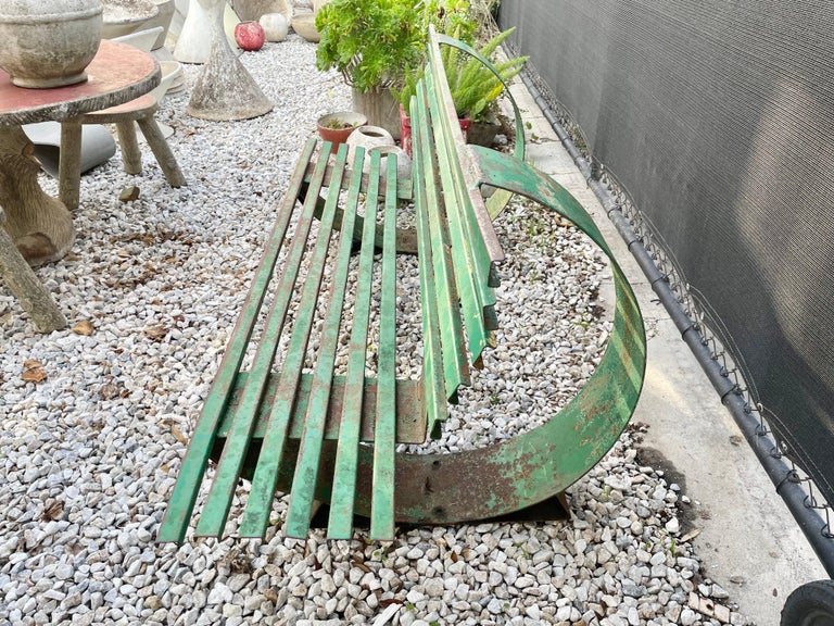 Sculptural Steel Slat Bench, 1960s Switzerland For Sale at 1stDibs