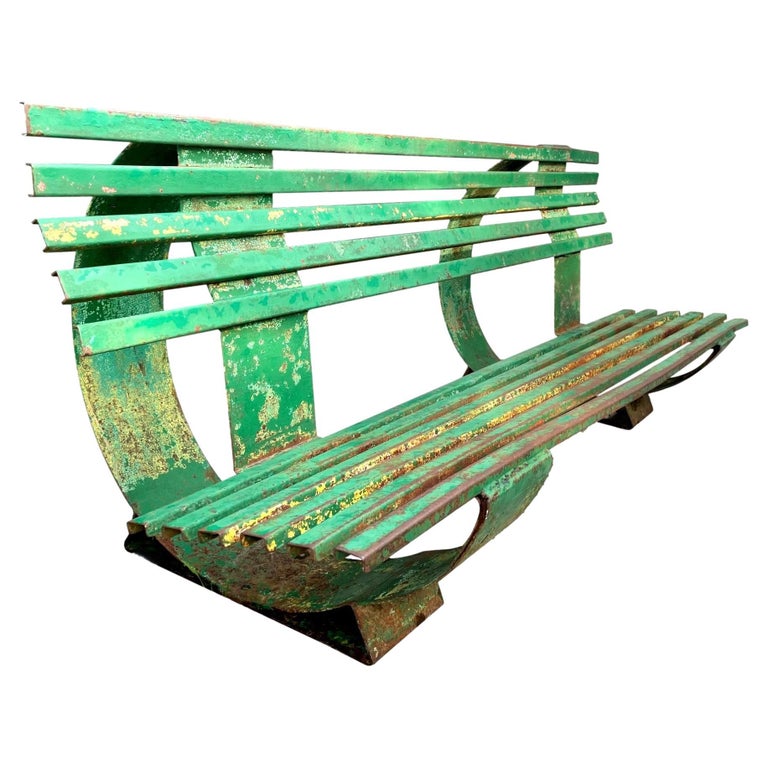 Sculptural Steel Slat Bench, 1960s Switzerland For Sale at 1stDibs