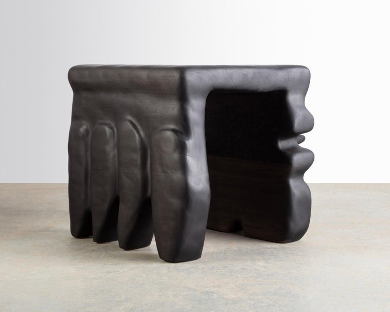Sculptural Stool, Oxidized Walnut by Casey McCafferty For Sale at 1stDibs