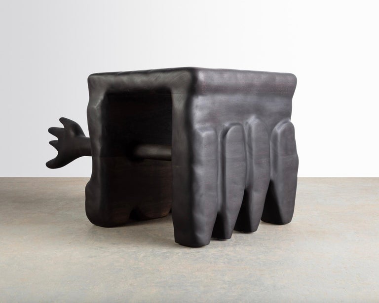 Sculptural Stool, Oxidized Walnut by Casey McCafferty For Sale at 1stDibs